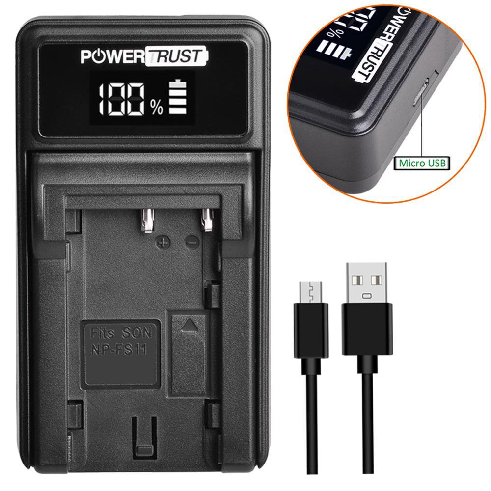 NP-FS11 NP-FS10 Battery and LED USB Charger for Sony NP-F10 NP-FS12 ...