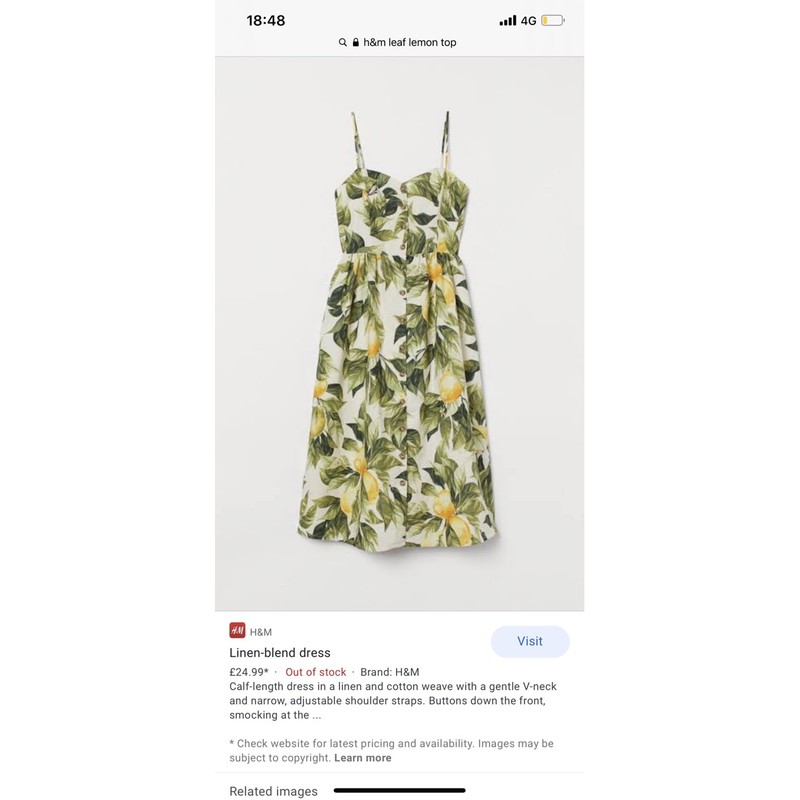 HM Lemon Leaf Linen Dress - quinn876 - ThaiPick