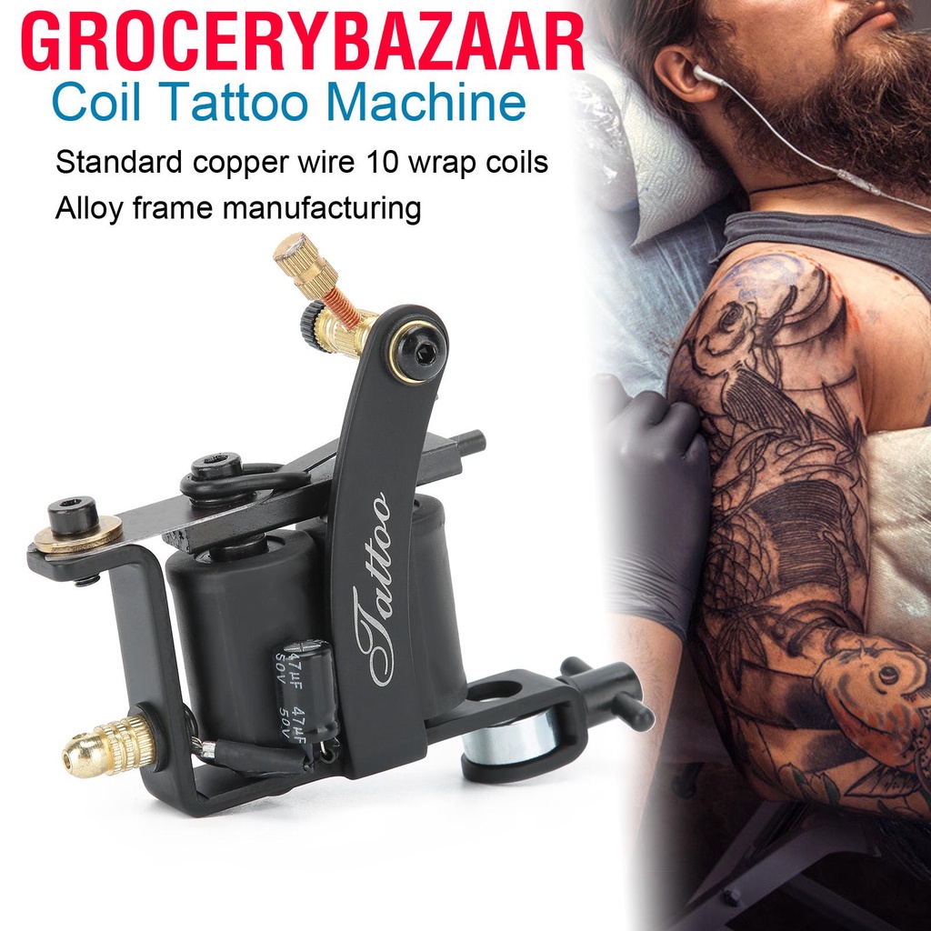 Grocerybazaar Professional Black Coil Tattoo Machine Compact Liner ...