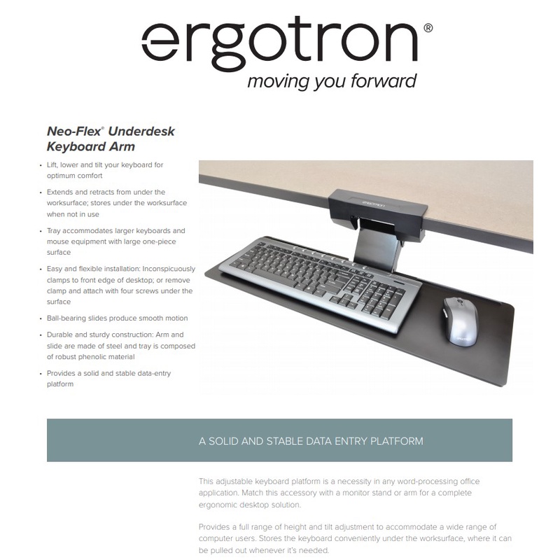 Ergotron 97-582-009 Neo-Flex Underdesk Keyboard Arm | Shopee Thailand