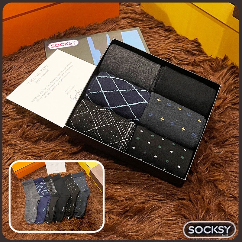 ถุงเท้า Socksy PREMIUM BUSINESS SOCK SET (เซ็ท 6 คู่) เนื้อผ้าละเอียด ...