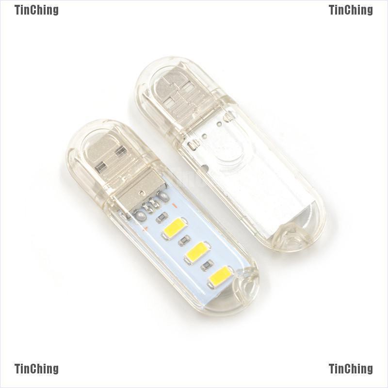 TinChing 2pcs Mini USB LED lamp Book lights 3 LEDs 5730 SMD 1.5w Camping Bulb Nightlight ...