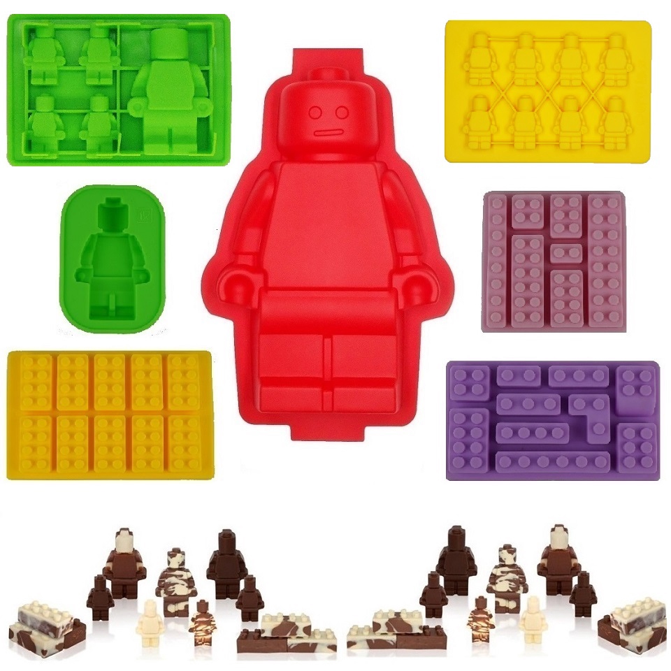 Robot Ice Cube Tray lego Silicone Mold Candy Chocolate Cak Moulds For ...