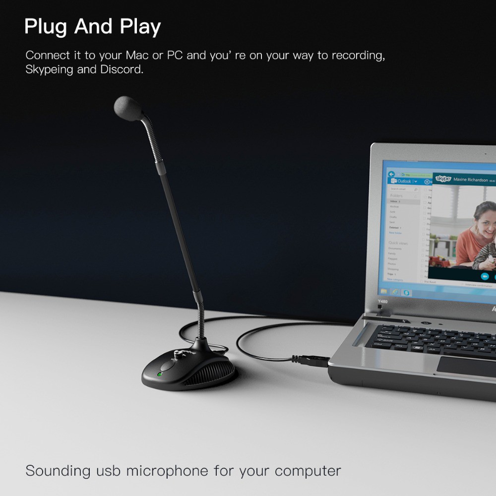 FIFINE Gooseneck Microphone for Teaching Classroom Online Meeting Video ...