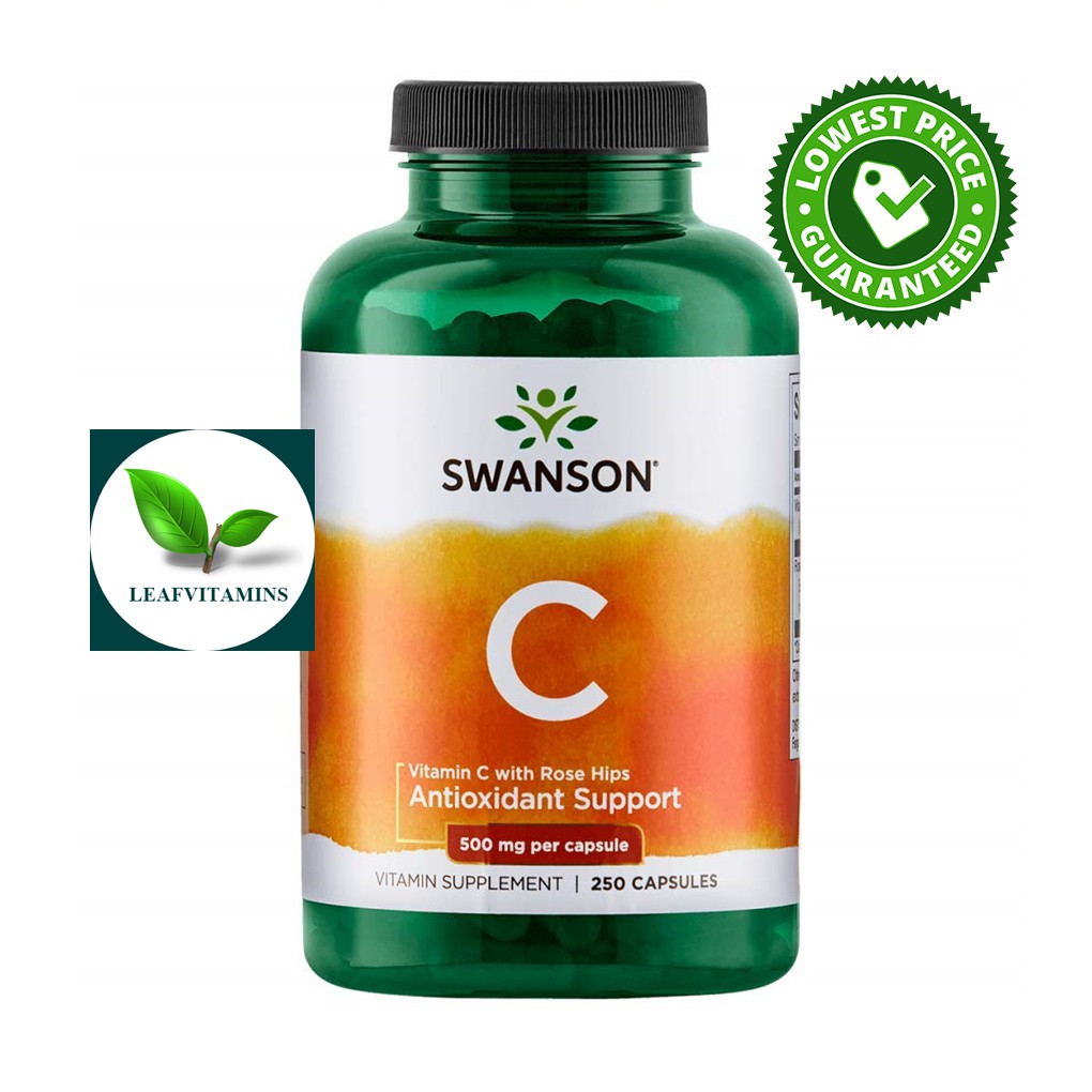 Swanson Vitamin C 500 mg 250 Capsules (สแวนสัน วิตามินซี ...
