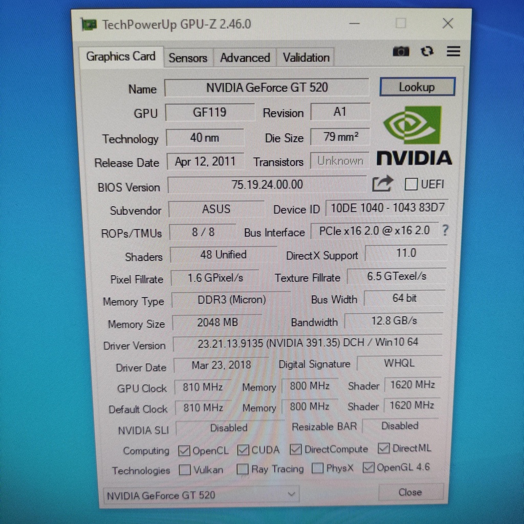 บิต สําหรับ Asus GeForce GT 520 GT520 2GB GDDR3 64 - teknody.th - ThaiPick