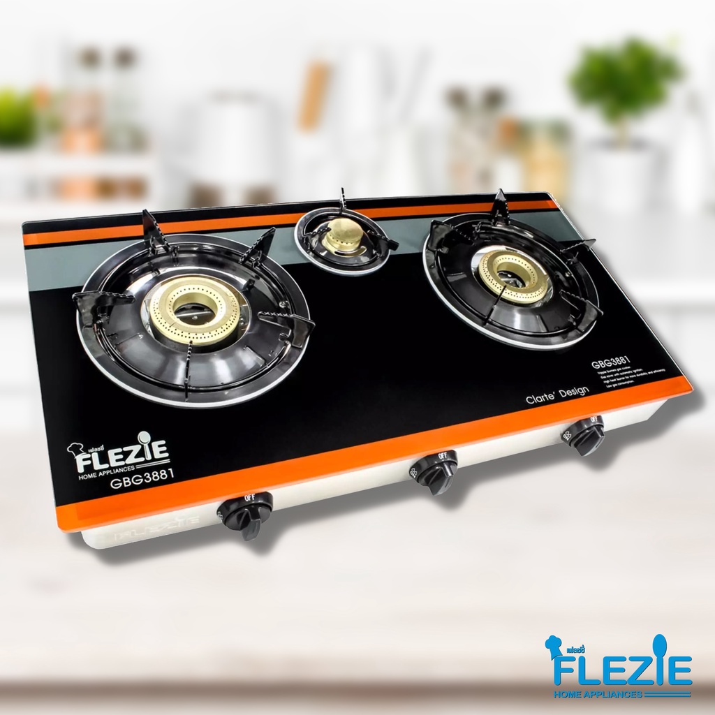 Flezie เตาแก๊สหัวทองเหลือง3หัวเตา รุ่น GBG3881 - smartimpex - ThaiPick