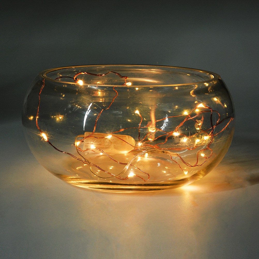 Battery String Lights Silver Wire(6.5ft,20LEDs,Warm White,CR2032 ...