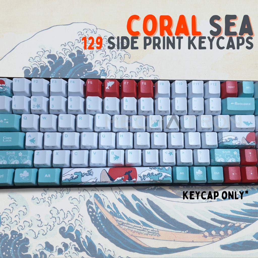 Thai Keycaps Coral Sea Thai Keycap Side Print Set ปุ่มคีย์บอร์ด ภาษาไทย ...