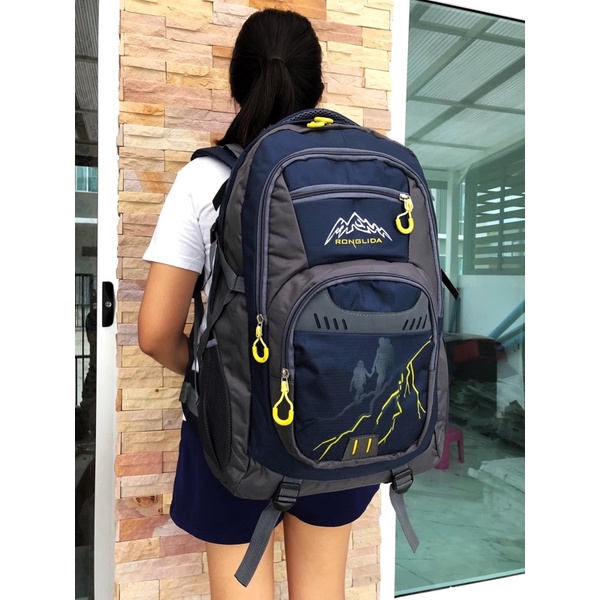 ส่งของทุกวันจาก กทม. กระเป๋าเป้เดินทาง Ronglida ขนาด50ลิตร ผ้าไนลอนหนา ...