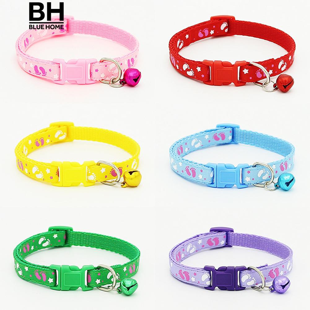 CODแฟชั่นน่ารักรูปแบบ Paws Pet Puppy Collars กับกระดิ่งสำหรับสุนัขขนาด ...