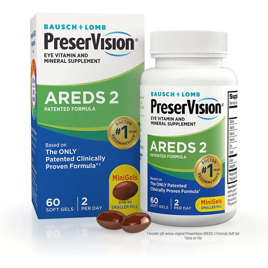 Bausch Lomb PreserVision AREDS 2 Eye Vitamin Mineral Supplement Soft ...