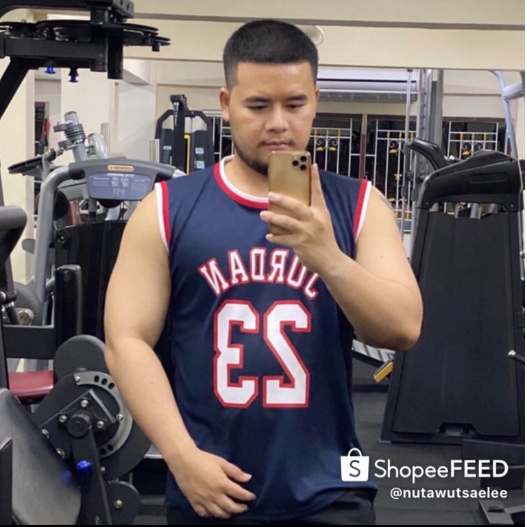 เสื้อบาส ชายหญิง ฟรีไซส์ SMLXL ใส่ได้ ทรงโอเว่อร์ไซส์ตัวใหญ่ (รอบอกยืดได้ถึง 36-42 ยาว 29 ...