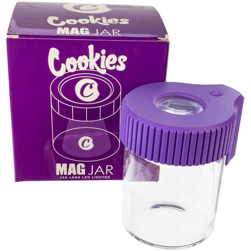 Cookies LED Light 5X Magnification Glass Storage Clear Stash Jar Air ...