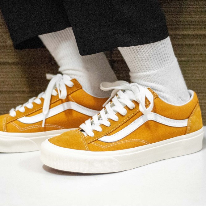 Vans Style 36 Old Skool Mustard Yellow Earthy Yellow White Line Suede ...