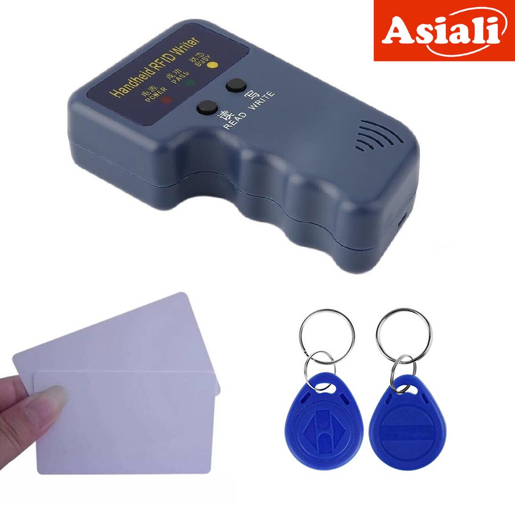 ASIALI New 125KHz Handheld RFID ID Card Copier Reader Writer with 2 ...