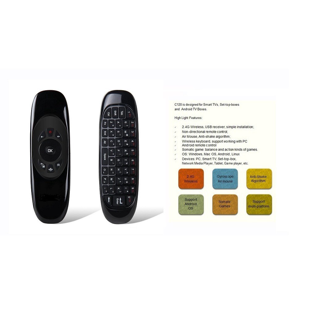 Ready StockC120 T10 Wireless Air Mouse With Keyboard Gyroscope Remote ...