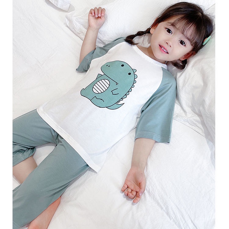 Modal children's home clothing thin children's cotton loose seven ...