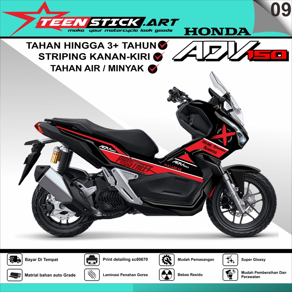 Striping ADV 150- แถบแปรผัน โฮโลแกรม โครเมี่ยม ไวนิล UV ใส HONDA ADV ...