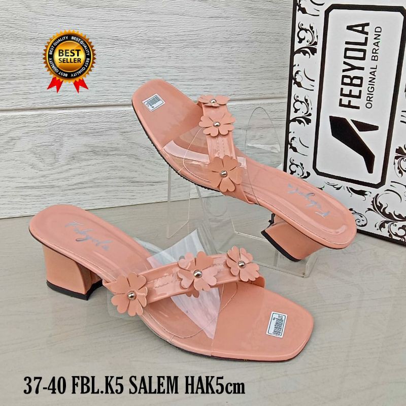 รองเท้าแตะส้นตึก ลายดอกไม้ FEBYOLA คุณภาพดี ฟรีกล่อง - chusnulfashion ...