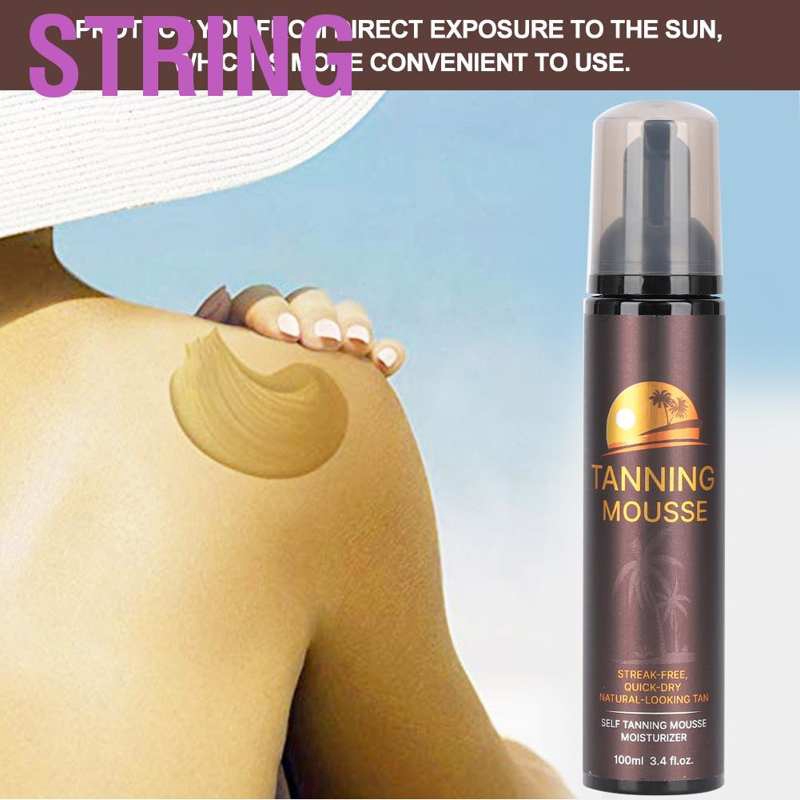 String ALIVER 100ml Self Tanner Body Black Bronze Long Lasting Sunless Tanning Mousse ...