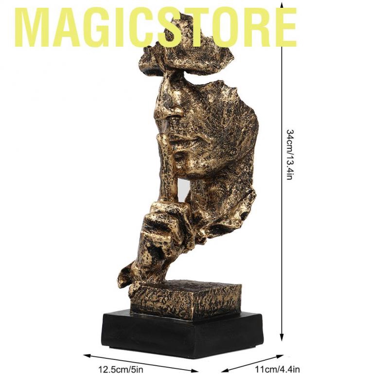 Magicstore Resin Silent Man Statue Face Sculpture Modern Abstract Art ...