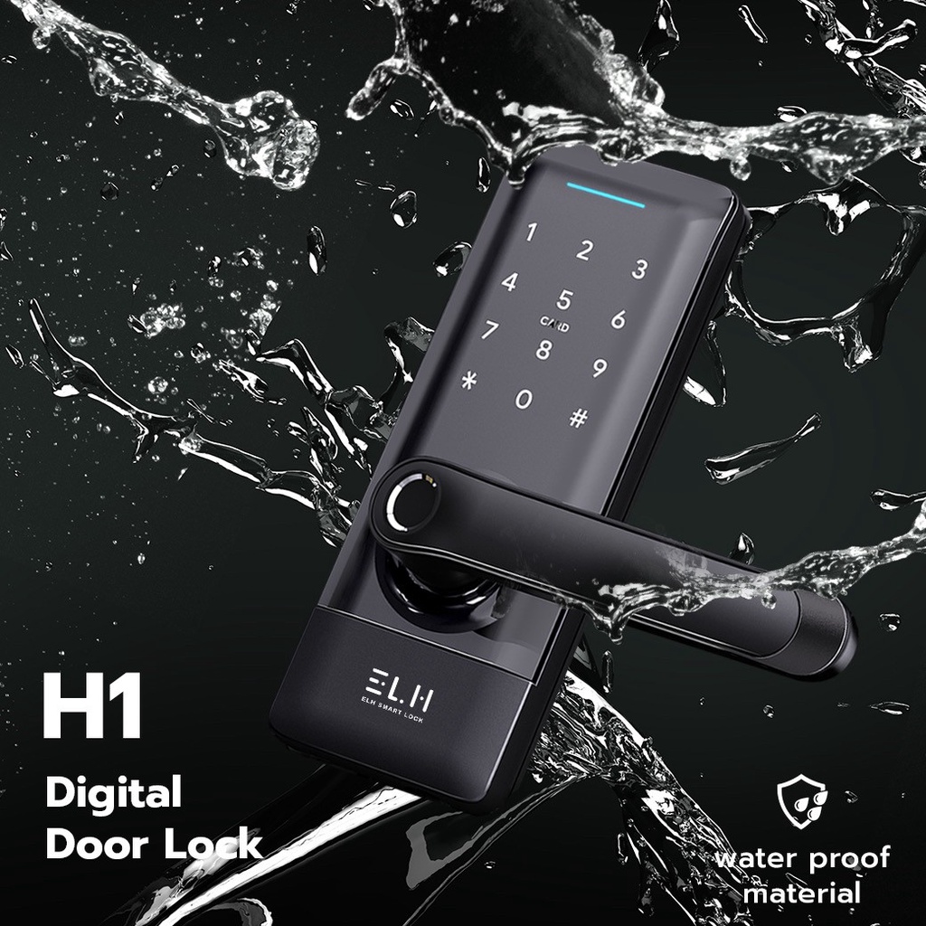 ELH Smart Digital Door Lock H1 กลอนประตูดิจิตอล กันน้ำ 100 พร้อมสัญญาณ ...