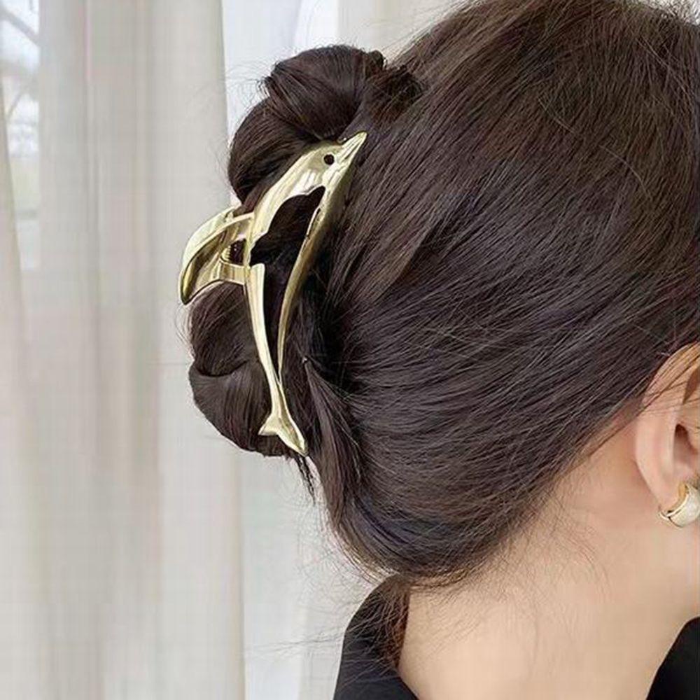 Aaron1 กิ๊บติดผมหางม้า โลหะ ขนาดใหญ่ สไตล์เกาหลี สําหรับผู้หญิง - aaron1.th - ThaiPick