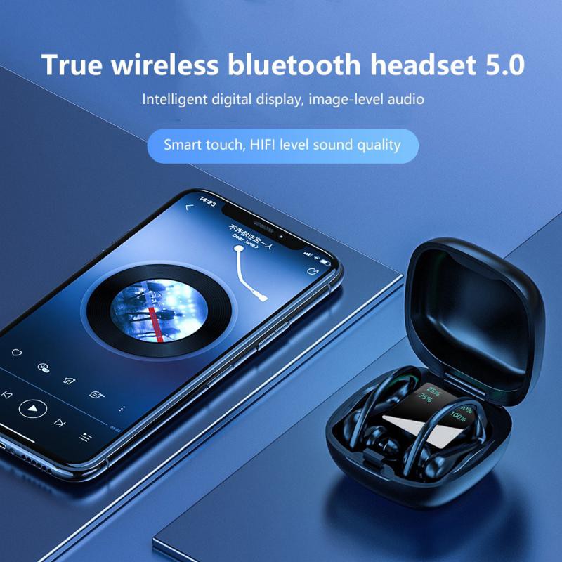 Earphone Sport Headsets Tws Earbuds Bluetooth-V5.0 Wireless Waterproof ...