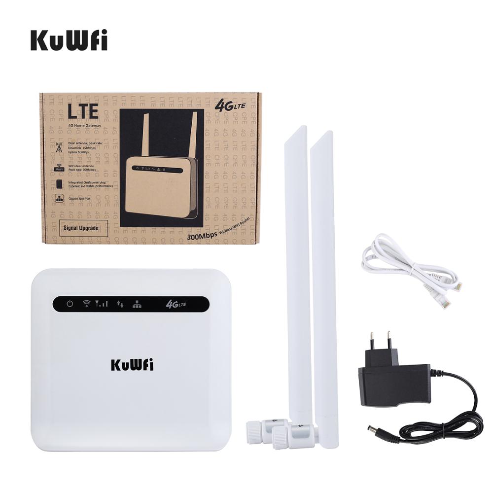 KuWFi 4G SIM Wifi Router 4G LTE CPE Router CAT4 150Mbps Unlocked 4G FDD ...