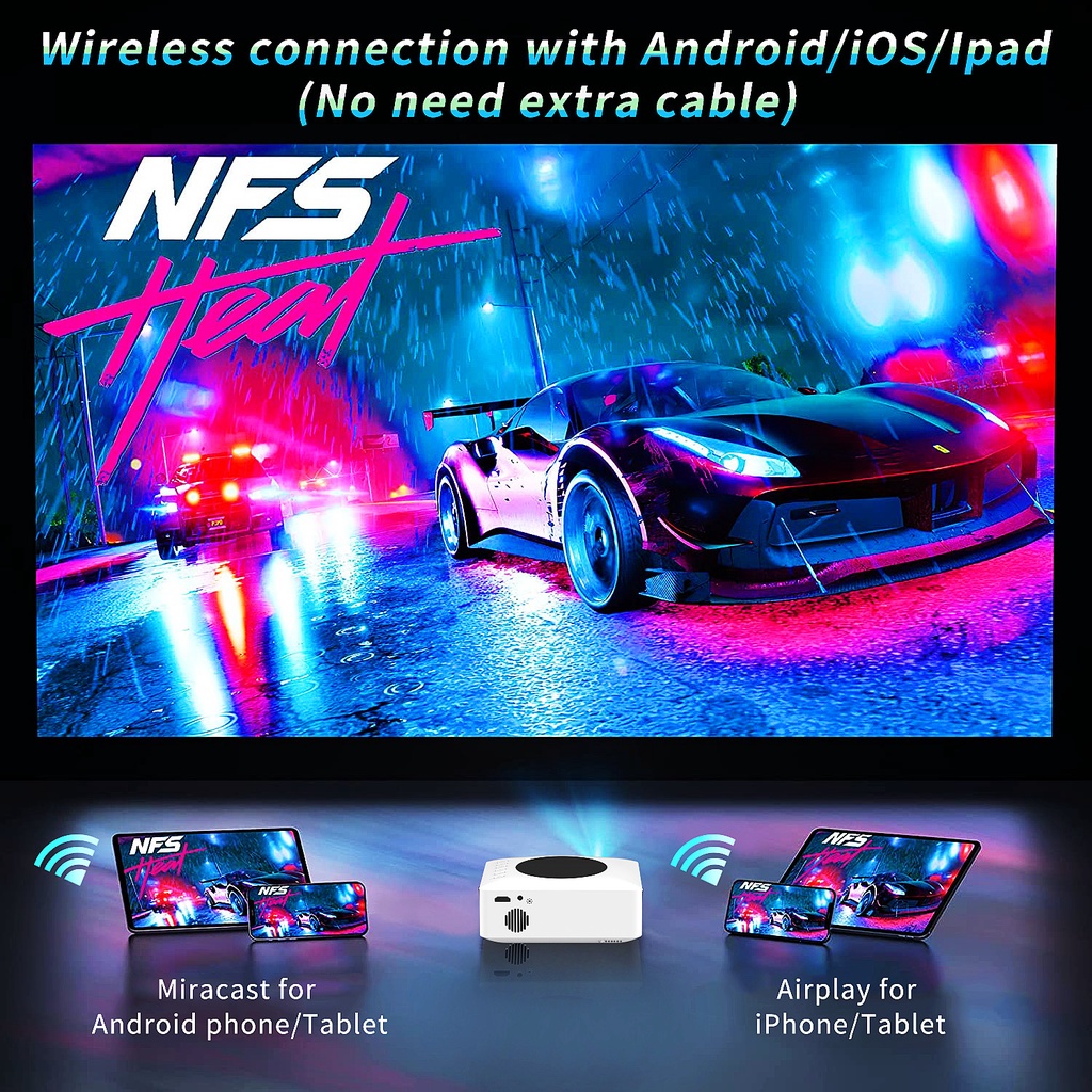 Y2 WIFI ต่อมือถือได้โปรเจ็คเตอร์แอลอีดีในบ้าน Mini แบบพกพา 1080 HD ...