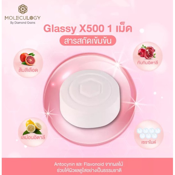 Glassy X MOLECULOGY By Diamond Grains(พร้อมส่ง) สูตรใหม่ แบบขวด 60 เม็ด ...