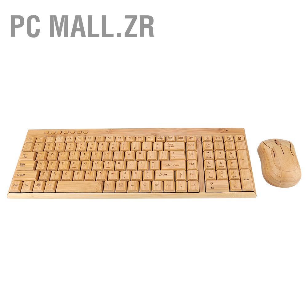 แป้นพิมพ์ Wireless Ultra-Thin Bamboo Wooden Keyboard Mouse Comb ...