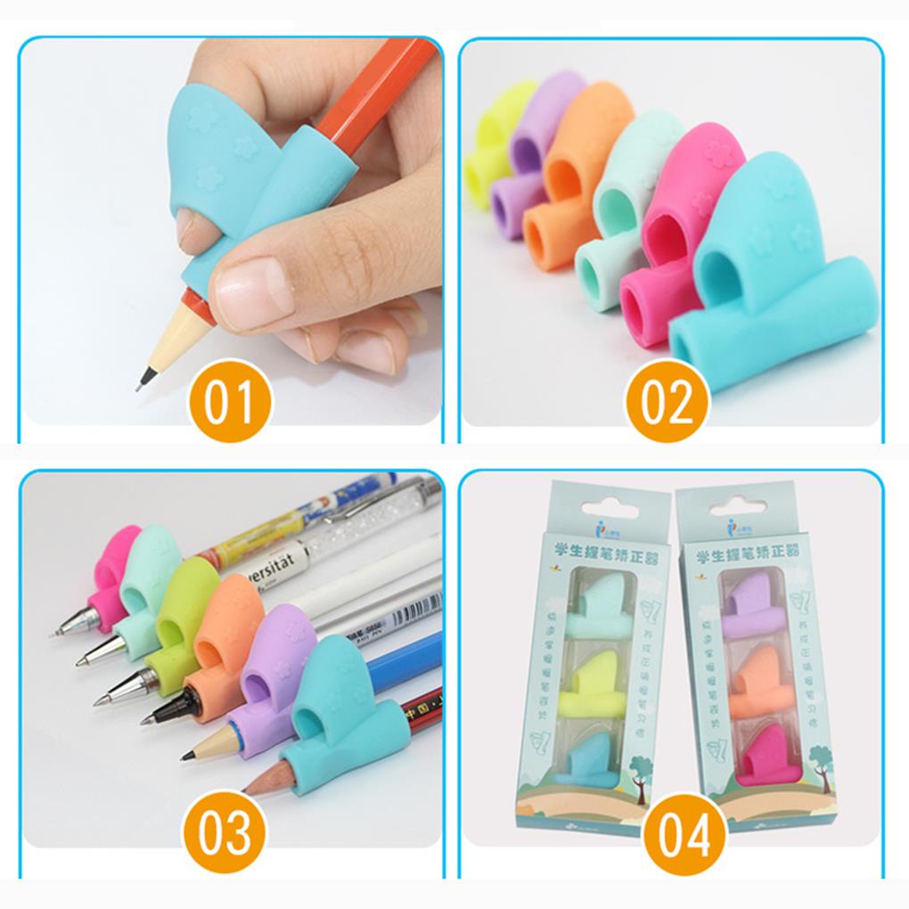 broxah broxah 3 ชิ้น เซต ซิลิโคน ที่จับดินสอ เด็ก ที่ใส่ดินสอ การฝึกตาม ...