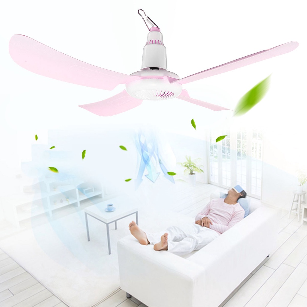 220V 15W Silent Plastic 4 Leaves Turn Mini breeze Ceiling Fan 60CM ...