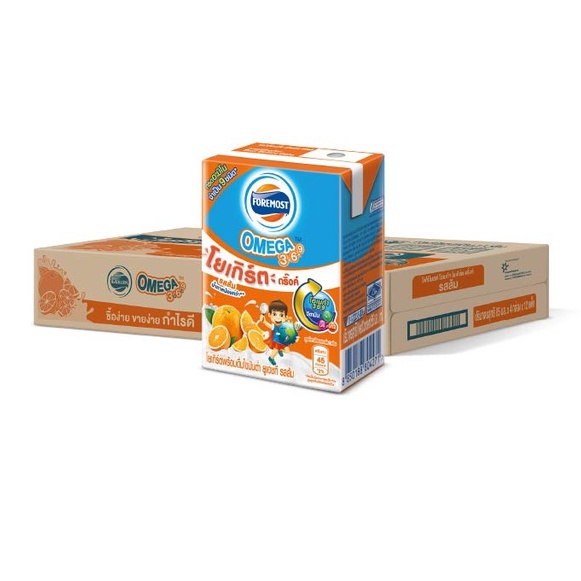 [ขายยกลังx1] โฟร์โมสต์ โอเมก้า โยเกิร์ตพร้อมดื่ม ไขมันต่ำ รสส้ม 85มล ...