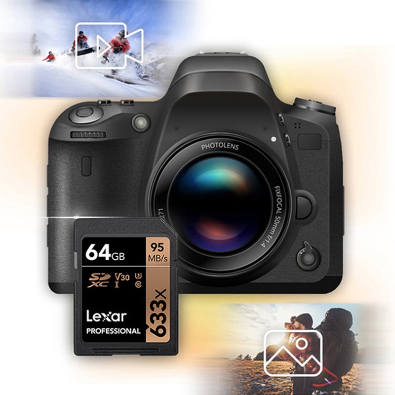 Lexar Professional SD card 64GB 128GB 256GB Max 95MBs read 633x Memory ...