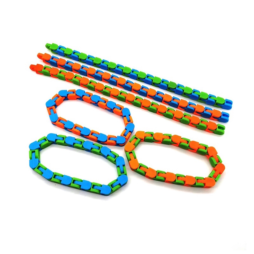 1PCs Colorful Puzzle Sensory Fidget Toys 24 Section Rotate Funny Chain ...