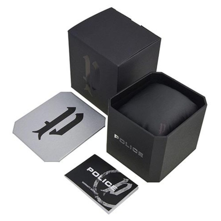 Police นาฬิกาข้อมือผู้ชาย Police ADDER black leather watch รุ่น PL ...