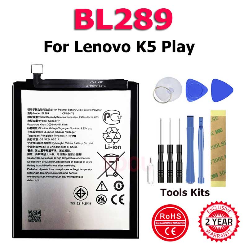 100 Original New BL289 Battery For Lenovo K5 Play L38011 Mobile Phone ...