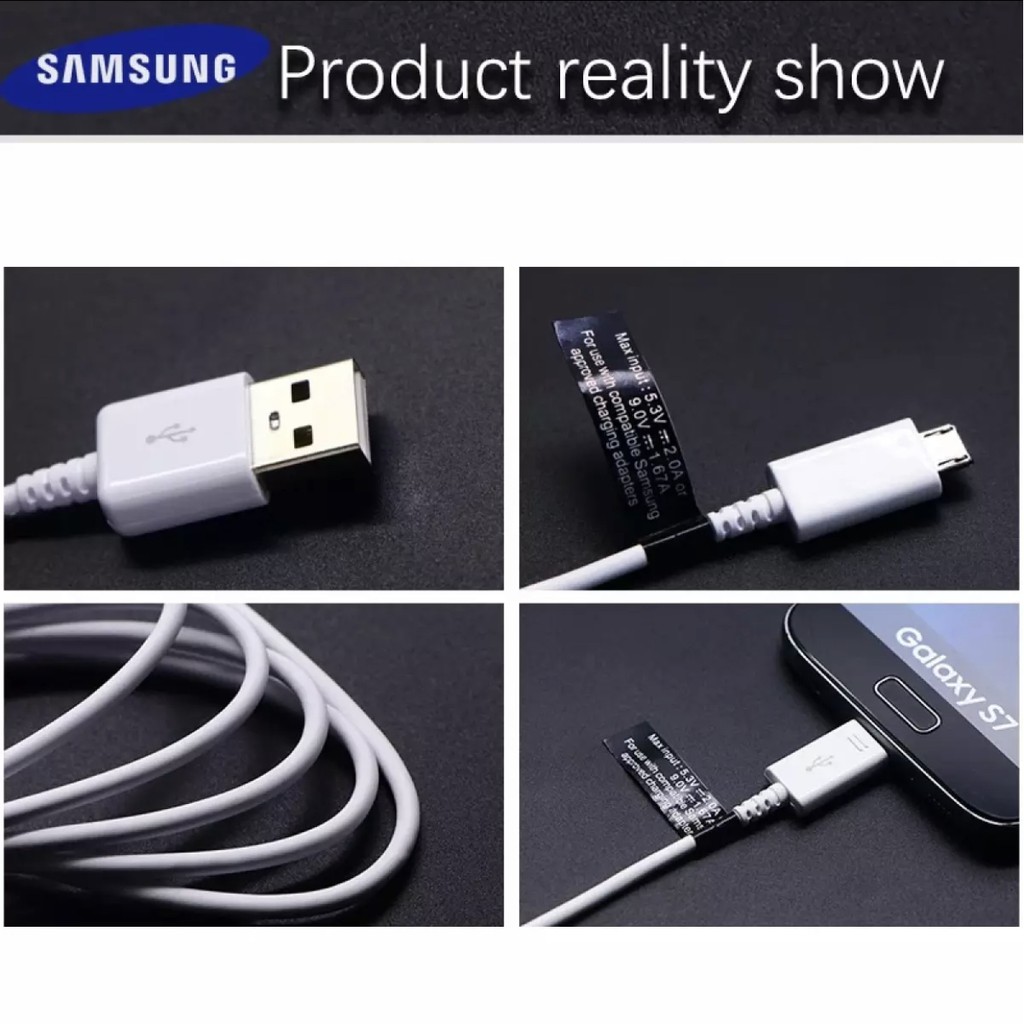 ☏ สายชาร์จ Samsung แท้ 100% 1.2M 1.5M Micro USB 2.0 สายชาร์จเร็ว ซัมซุง รองรับ รุ่น S4/S6/S7 ...