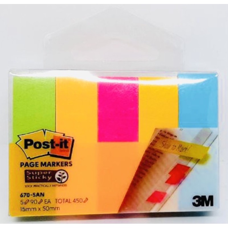 Post-it page markers 670-5AN โพสต์อิท กระดาษโน้ตกาวในตัว สีนีออน ...