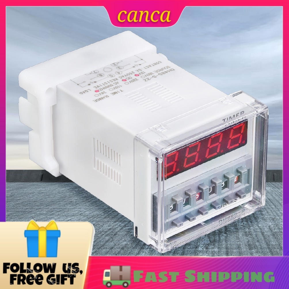 canca Timer Time DH48S-S-2Z Programmable LED 8-Pin Delay Relay 0 1S-99H - cancanshop.th - ThaiPick