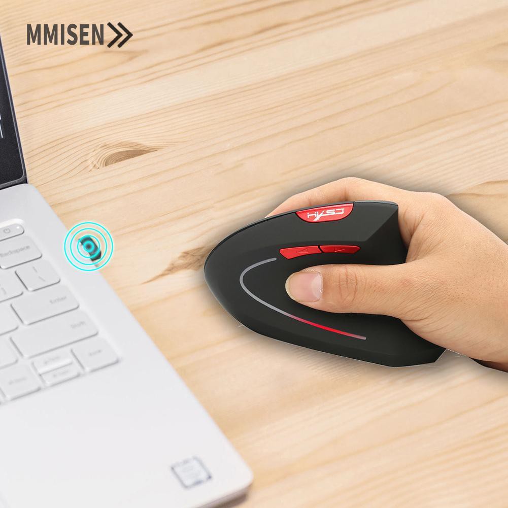 Mnisen T24 Wireless Ergonomic Vertical Mouse 2400DPI 6 Keys Optical ...