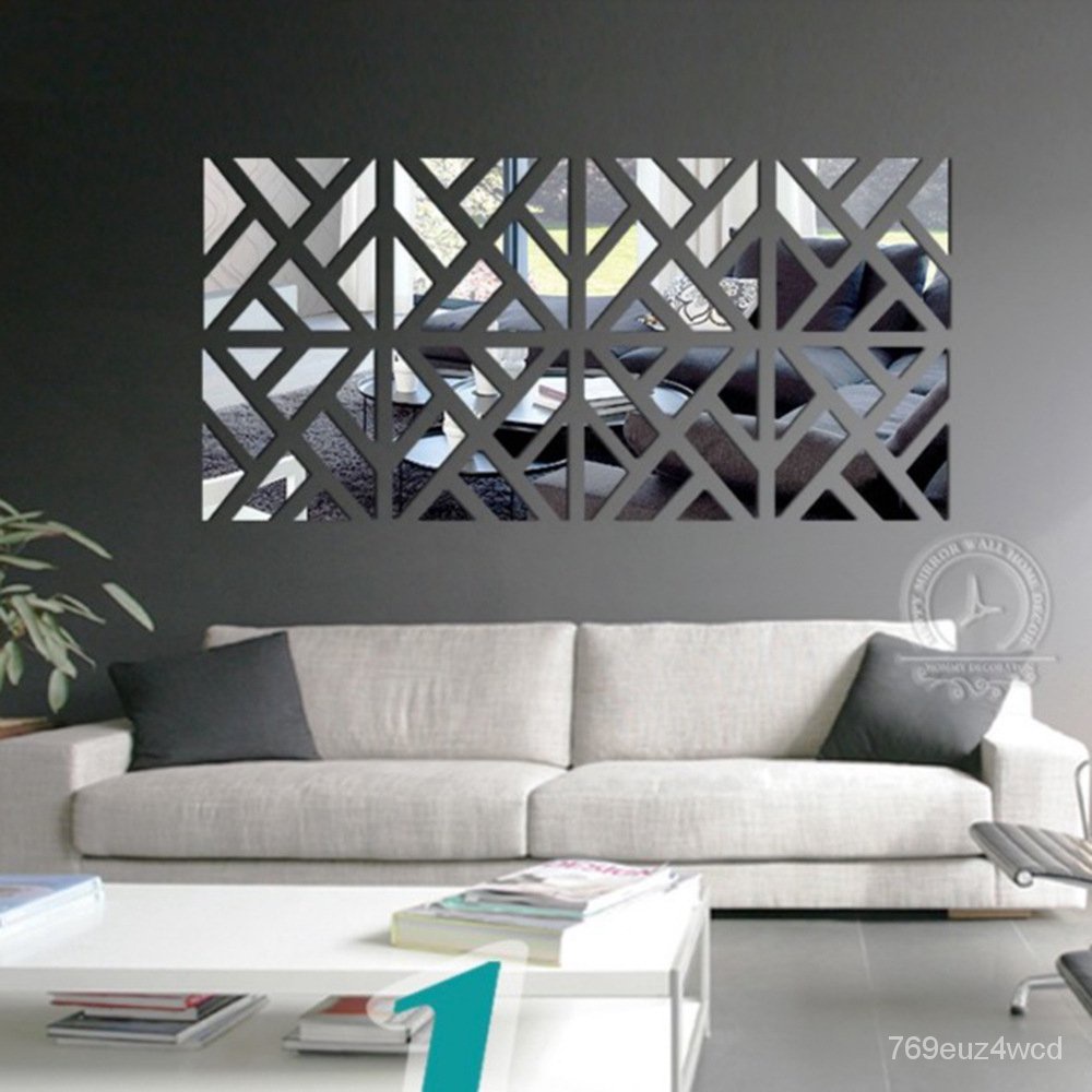 insJM032 geometric style modern mirror wall stickers free combination ...