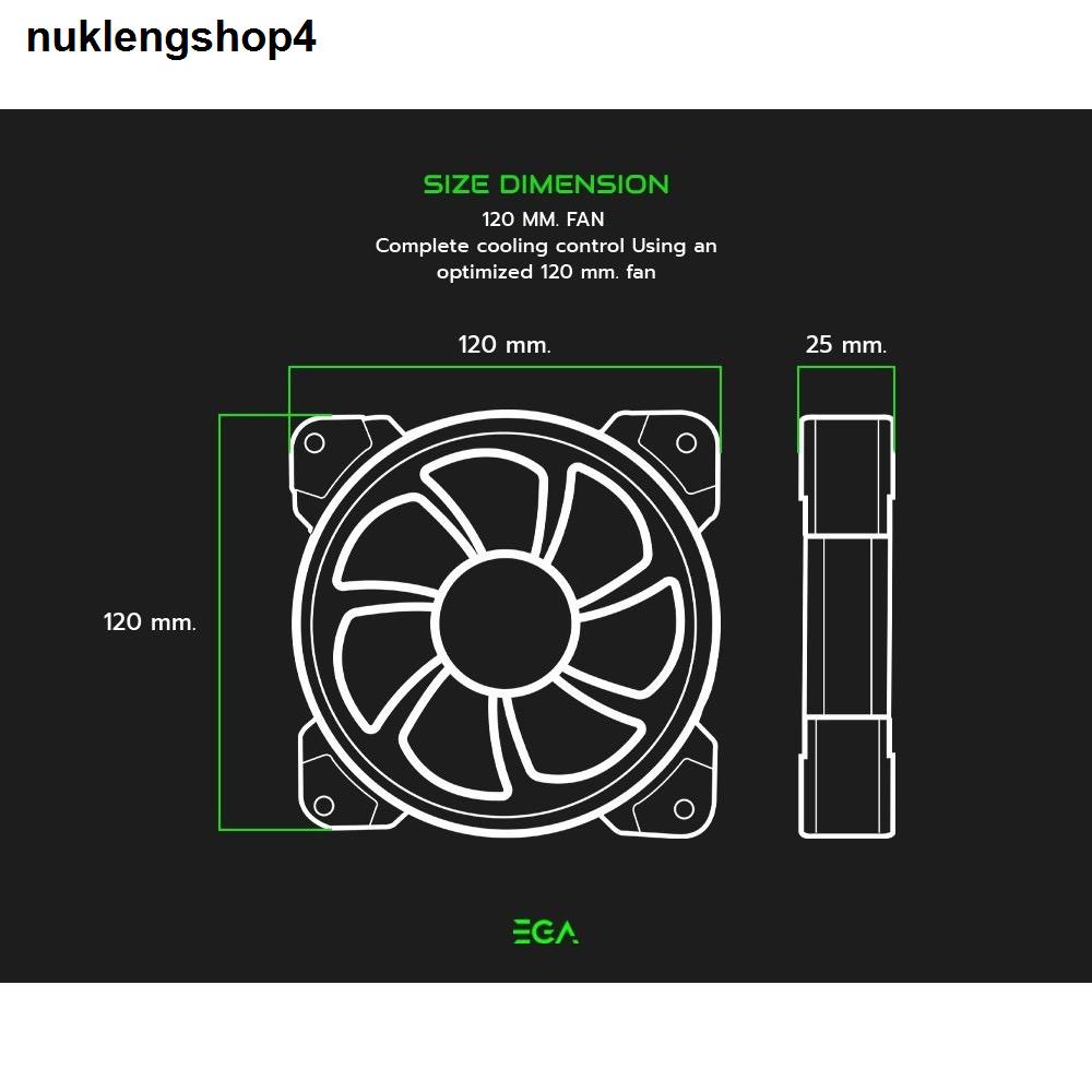 จัดส่งกรุงเทพฯจัดส่งเฉพาะจุดพัดลมเคส RGB EGA Type F3 Cooling FAN PC ...