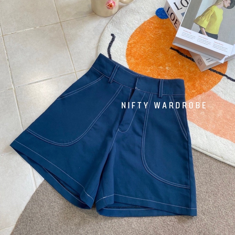 SHARON SHORTS กางเกงขาสั้น เอวสูง ปลายขากว้าง ผ้าลูน่า ใส่สบาย จัดเลย ...