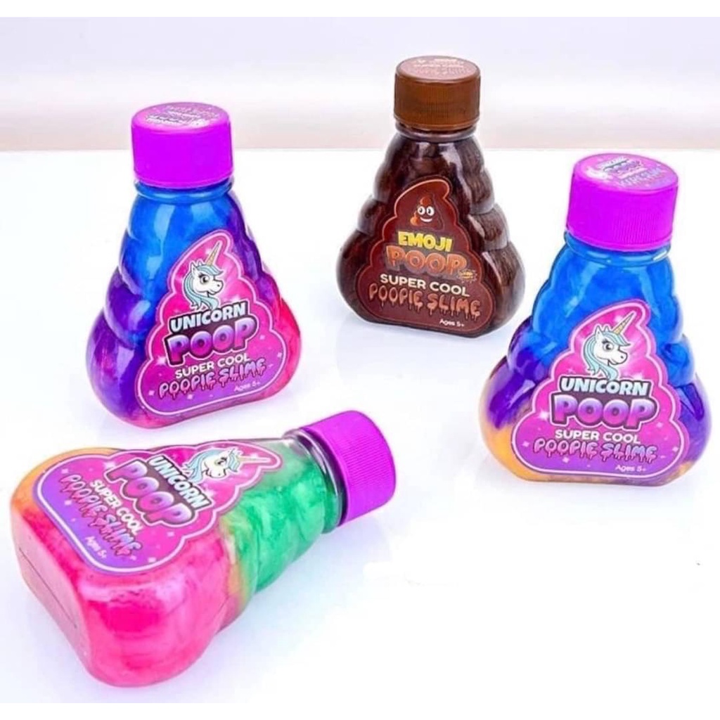POOPIE SLIME (1เซทได้ถึง4ขวดคละสี) สไลม์ยูนิคอร์นสีสันสดใส ของเล่นเด็ก ...