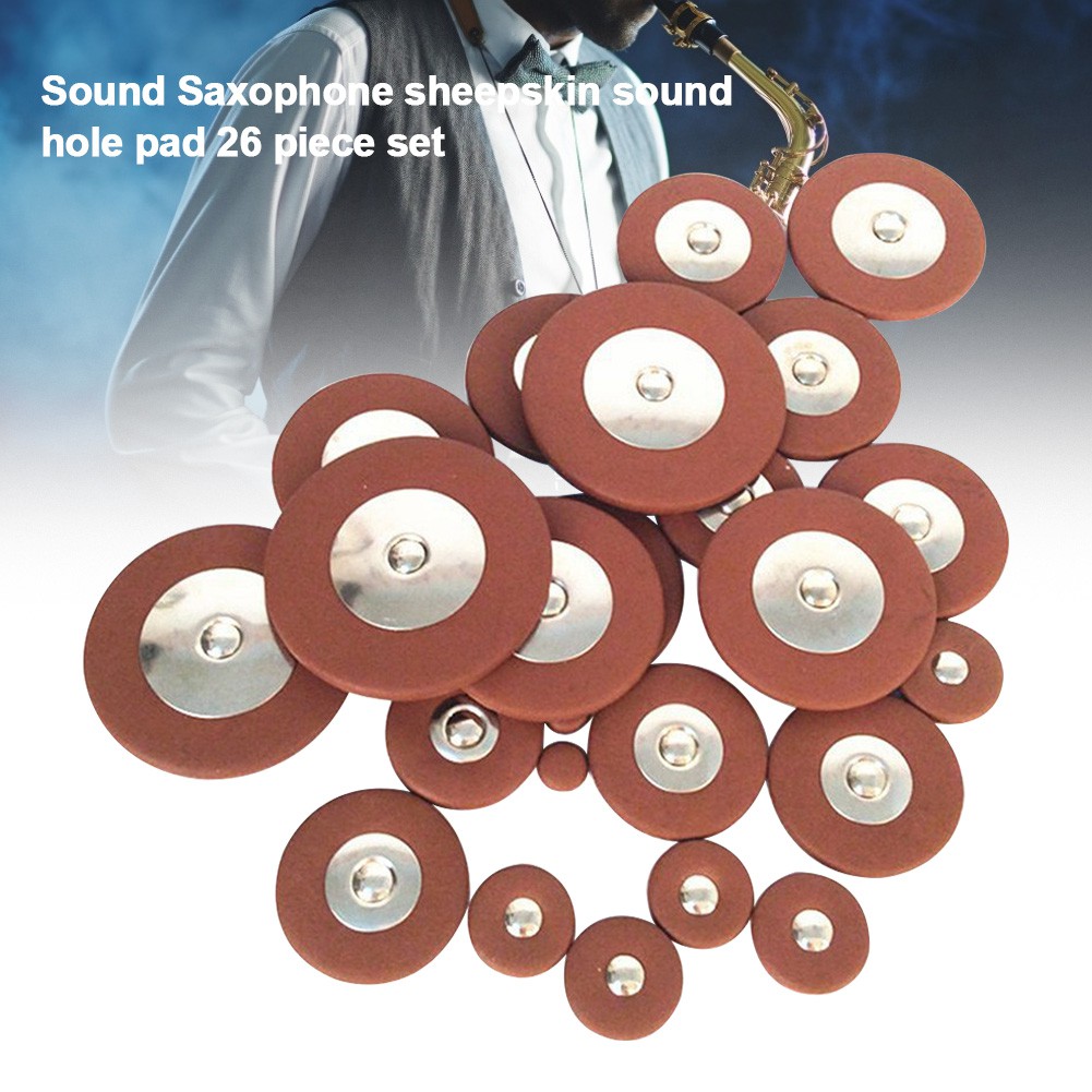 เพลงทองเหลือง แซกโซโฟน 26pcs/set Easy tall Home Master Round Sax Pads ...