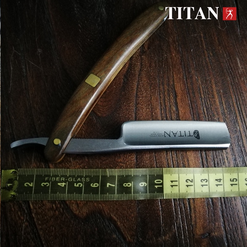 Titan Green sandalwood handle old fashioned straight razor for men free ...